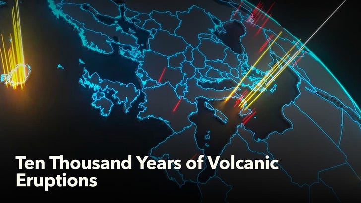 Diez mil años de explosiones volcánicas en dos minutos