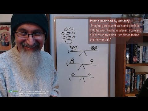 ASMR Math Puzzle: Finding the Heavy Ball Using a Balancing Scale, Live Stream