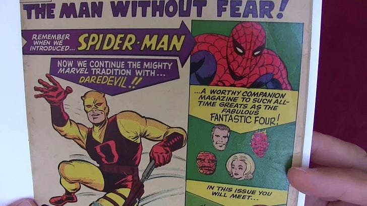 Reading Comics: Daredevil #1, Origin and First Appearance, Stan Lee ...
