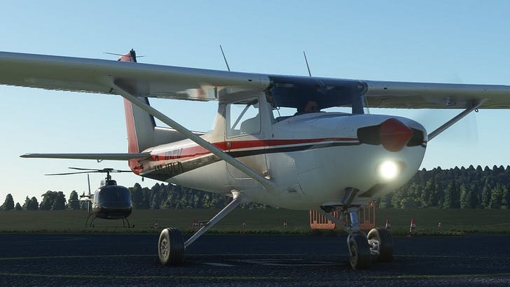 Practicing CROSSWIND circuits at Wycombe Air Park in the Cessna 152 in ...