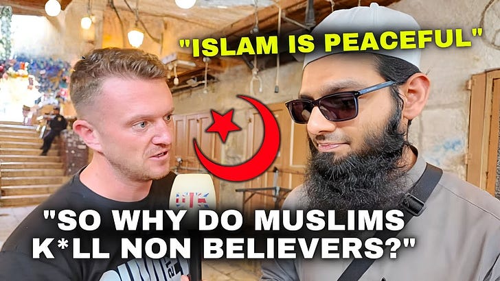 British Imam Claims Muslims Are Peaceful, Then Tommy Robinson Responds!